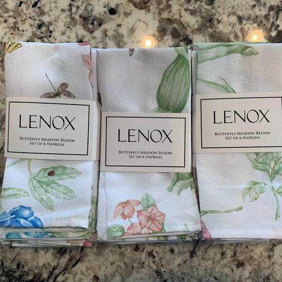 Lenox | Dining | Lenox Butterfly Meadow Bloom Napkins Set Of 6 Set 5 | Poshmark